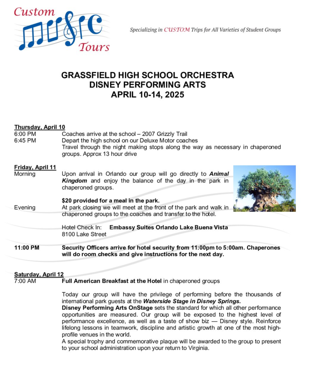 Spring Trip 2025 - Grassfield High School Orchestra